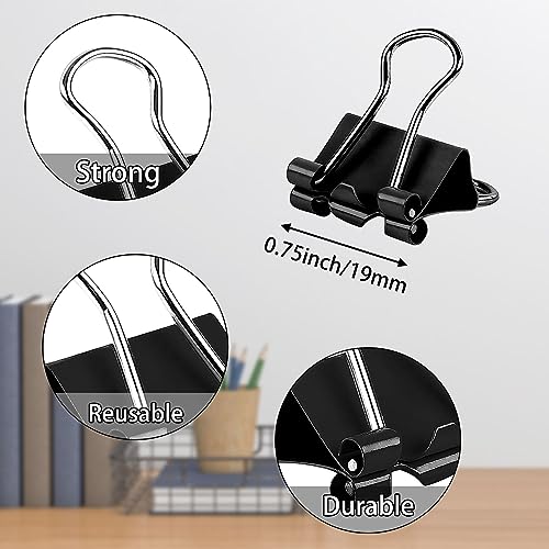 Snapklik.com : 75 PCS Mini Binder Clips, 3/4 Inch 19mm Binder Clips ...