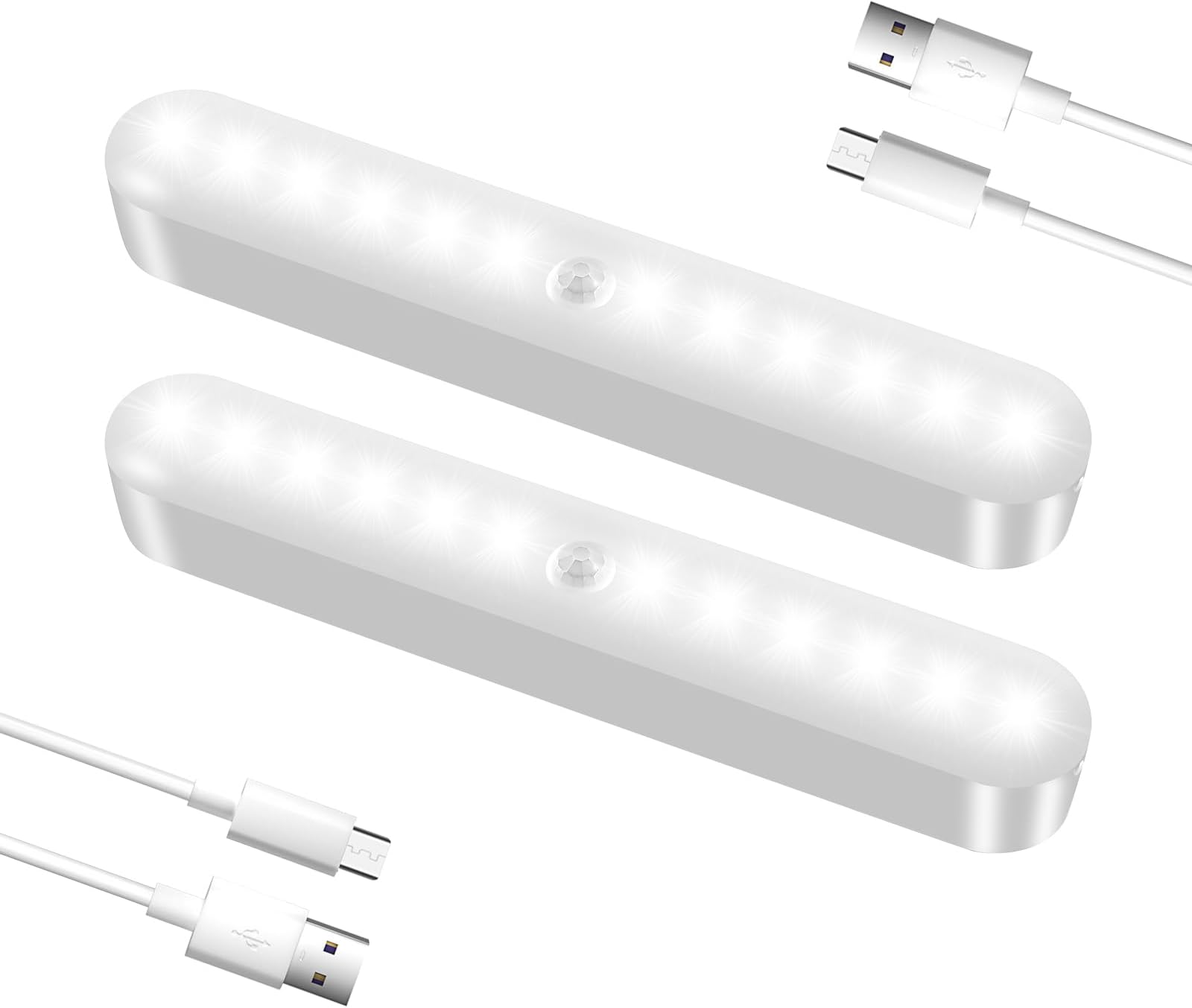 Leadleds 3-Pack Battery Operated 10-LED Motion Sensor Light Bar Stick ...