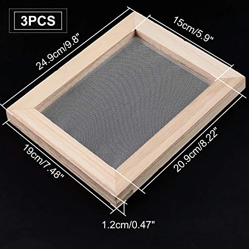 SUPERFINDINGS 3Pcs Wood Paper Making Frame 24.9x19cm Paper Making ...