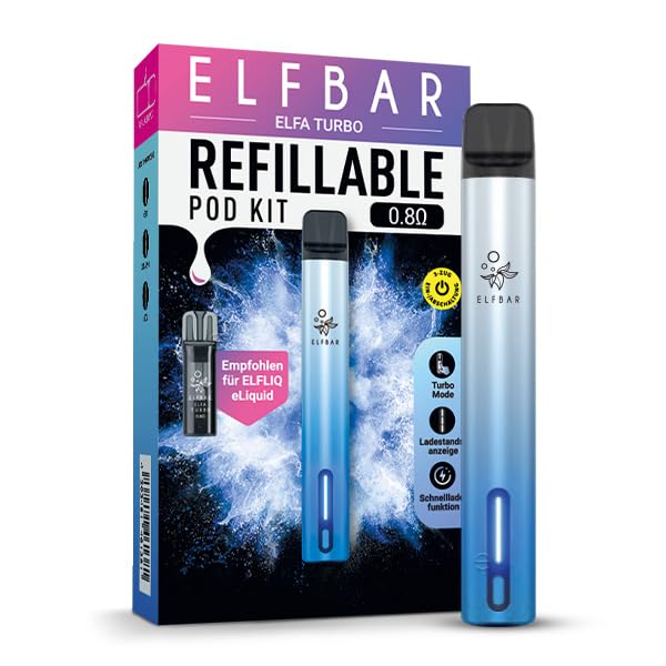 ELFBAR ELFA Turbo Pod Set Kit 550 mAh Akku inkl. Leedpod - Aurora Cyan ...