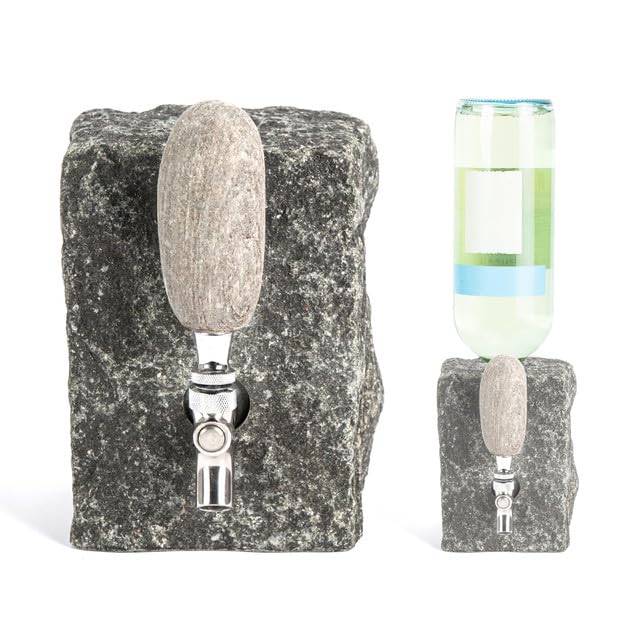 Amazon.com | Black Granite Drink Dispenser with Natural Beach Stone ...