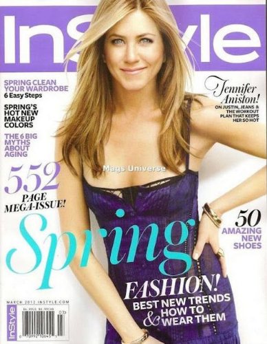 InStyle Magazine - Rare Cover - Jennifer Aniston (March, 2012 ...