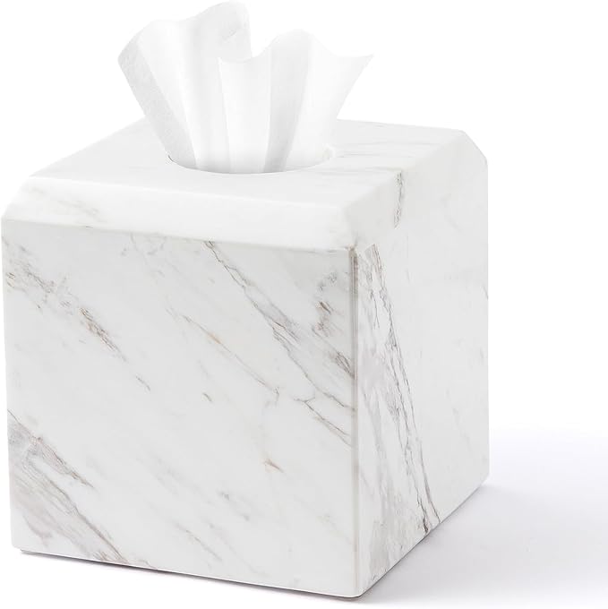 Amazon.com: WORHE Tissue Box Cover Italy Natural Marble Heavy Duty ...