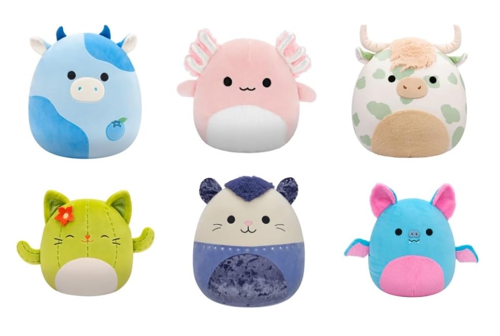 Amazon.com: Squishmallows 2024 Fall Squad 5" Cow Opossum Bat Mini Plush ...
