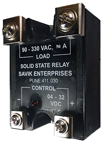 SSR 50A, Solid State Relay, 330 VAC/ 50 A, 4-32 VDC by Savik : Amazon ...