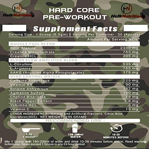 Hulk Nutrition Preworkout | Lean Muscles Building | Strength | Mental ...