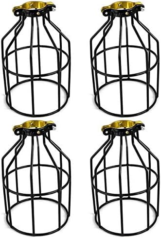 Industrial Light Bulb Cage 4 Pack, DIY Vintage Style Light Cage for ...