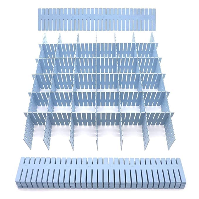 YOi Adjustable Interlocking Self Assembly Plastic Drawer Divider ...