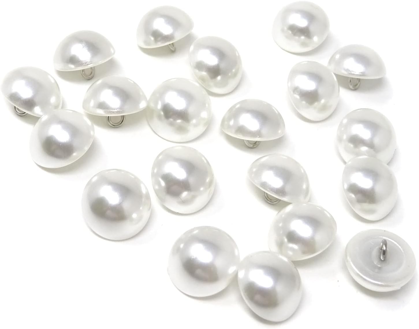 Amazon.com: 50PCS 10mm Pearl Buttons with Shank Round Pearl Buttons ...