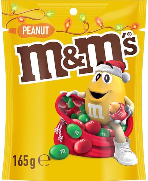 M&M’s Christmas Red & Green Peanut Milk Choclate Snack Bag 165g ...