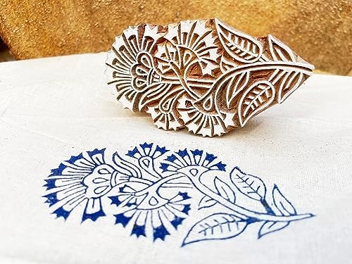 Amazon.com: Wooden Block Stamp Floral Handmade Pailsly Patterned Block ...