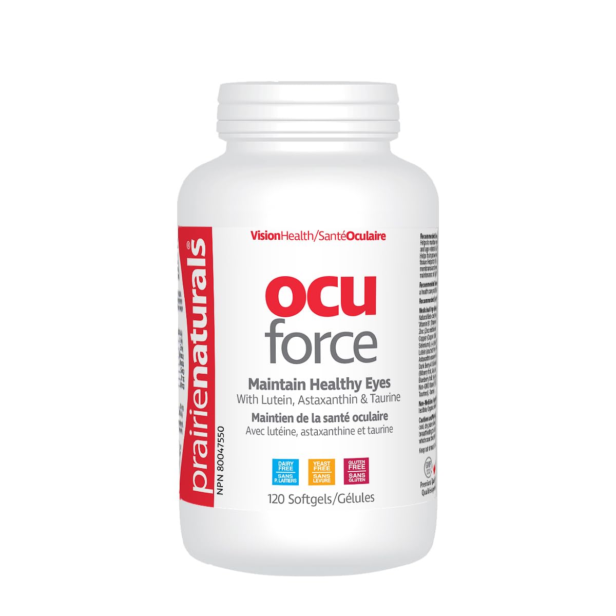 Prairie Naturals Ocu-Force Vision Support with Lutein, Astaxanthin ...