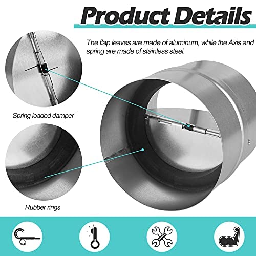 Snapklik.com : 8 Inch Draft Blocker Backdraft Damper Duct Draft Stopper ...