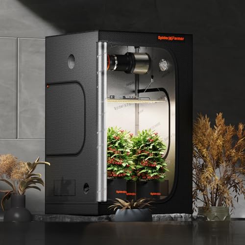 Spider Farmer 2x2x4 Pro-Grade Grow Tent, 24"x24"x48", with Observation ...