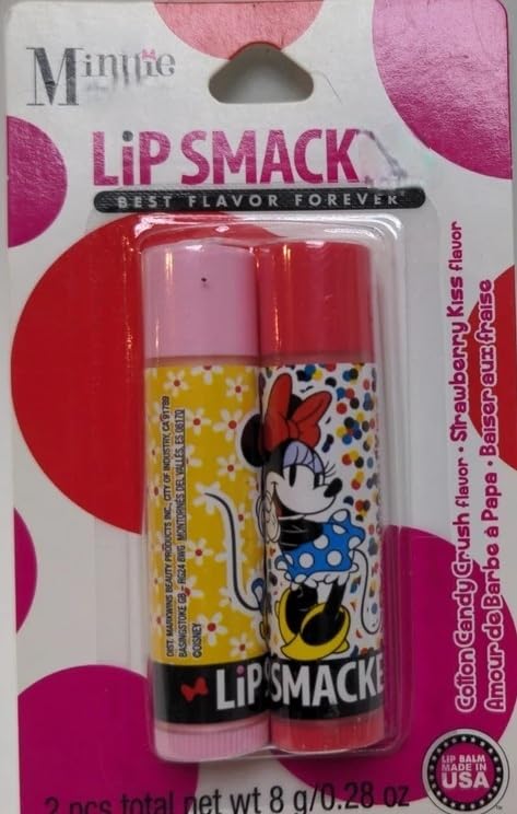 Amazon.com : Lip Smack Minnie Cotton Candy and Strawberry Flavored Lip ...