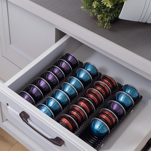 Amazon.com: MinBoo Bamboo Coffee Pod Storage Holder Drawer Insert for ...