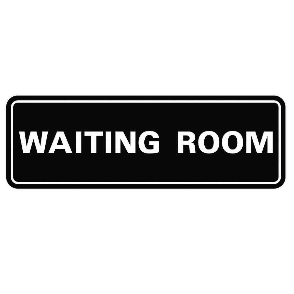 Amazon.com : Standard Waiting Room Door/Wall Sign - Black - Small ...