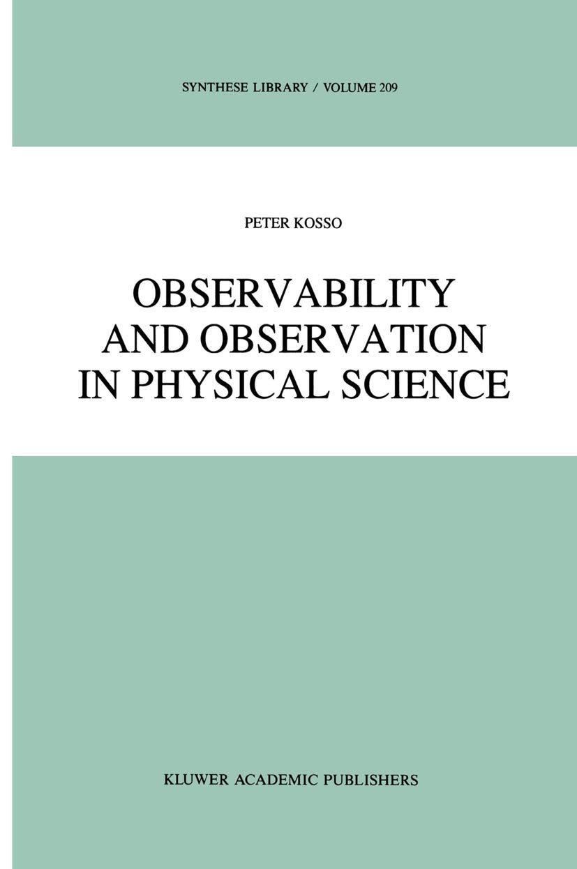 Amazon.com: Observability and Observation in Physical Science (Synthese ...