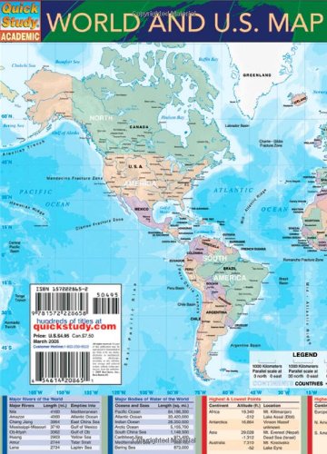 World & U.S. Map (Quick Study): BarCharts, Inc.: 9781572228658: Amazon ...