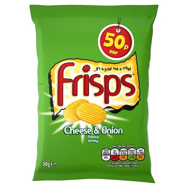 Frisps Cheese & Onion Flavour Wheat Snacks 30 x 30g PM : Amazon.co.uk ...