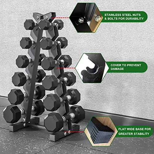 Snapklik.com : 6 Tier A-Frame Dumbbell Rack Stand Only, Weight Rack For ...