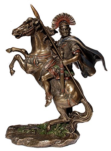 Bronzed Finish Roman Centurion on Horseback Statue General General