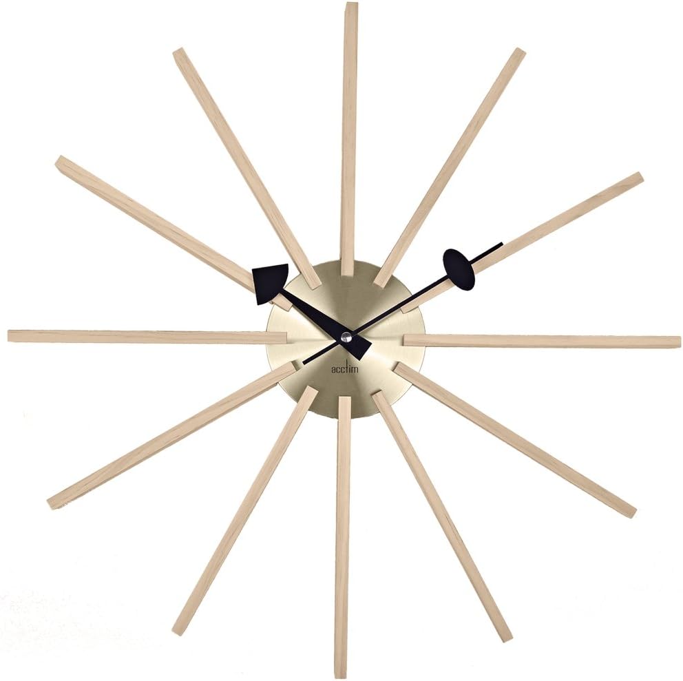 Acctim 29191 Astris 49cm Spoke Wall Clock in Wood & Brass : Amazon.co ...