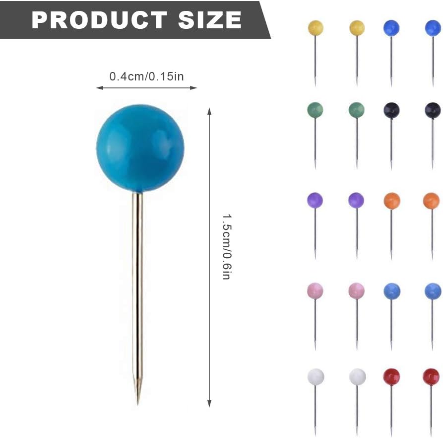 Hwtcjx Map Push Pins, 500 Pcs Map Tacks, Round Head Pins, Map Tacks ...