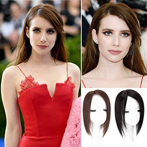 Straight Silk Base Human Hair Topper One Piece Side Part Forehead ...