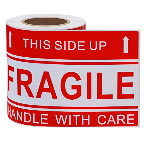 Hybsk Handle with Care This Side Up Fragile Stickers 4×6 Inch Shipping ...