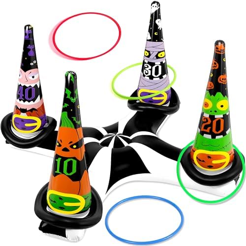 Amazon.com: 90shine Halloween Games - Inflatable Witch Hat Ring Toss ...