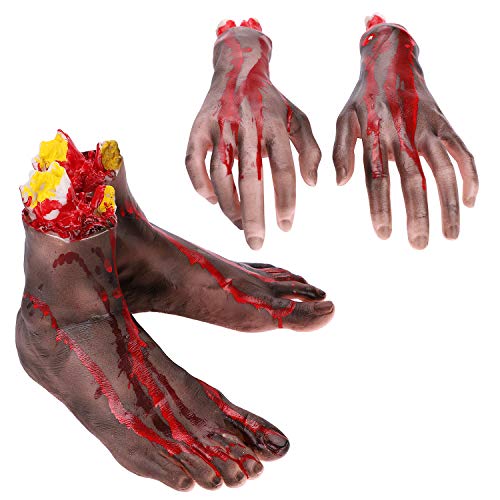LONTG Halloween Decoration Bloody Dead Body Parts Scary Broken Arm ...