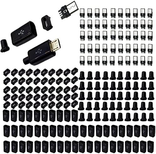 RUNCCI-YUN 50 Packs Micro USB Type B Male Plug Connector Kits with ...