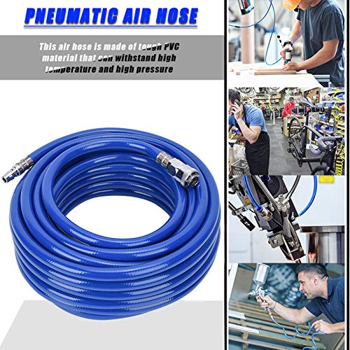 Pneumatic Hose, 15M Compressor Hose Flexible Air Line PVC Hose with 1/4 ...