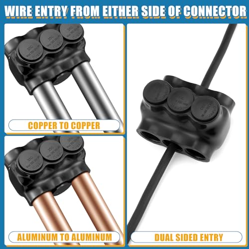 Snapklik.com : Copkim 3 Pcs Black Multi Cable Connector, 3 Wire Ports ...