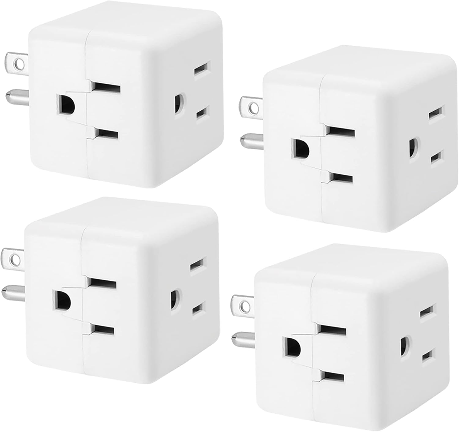 Maxxima 3 Outlet Cube Adapter Wall Plug - Grounded Electrical Wall Tap ...
