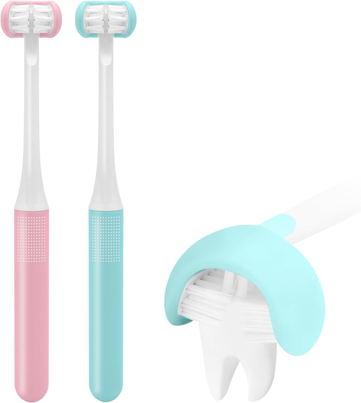 Amazon.com : 4 Pieces Three Sided Toothbrush Autism Sensory Toothbrush ...