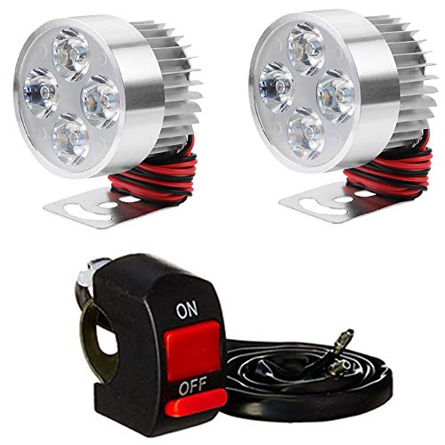 Universal Fog Light 4 LED 2 PCS with Free 1 ON/Off Switch : Amazon.in ...