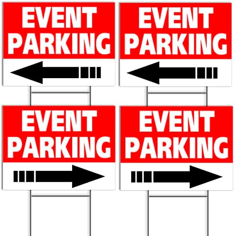 Amazon.com : 6 Pcs Parking Signs for Yard with Arrow 16 x 12 Inch ...