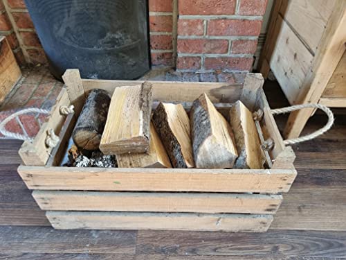 LOG BASKET/FIREWOOD Store/Fireplace Kindling box carrier holder - Old ...