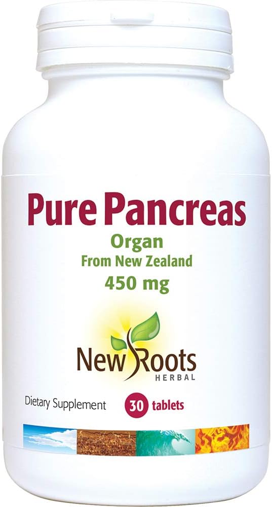 New Roots Herbal - Pure Pancreas - 30 Tablets - 450mg per Capsule Organ ...
