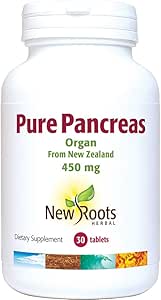 New Roots Herbal - Pure Pancreas - 30 Tablets - 450mg per Capsule Organ ...