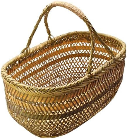 Amazon.com: JJSQ Wicker Woven Basket with Jute Rope Handle Garden ...