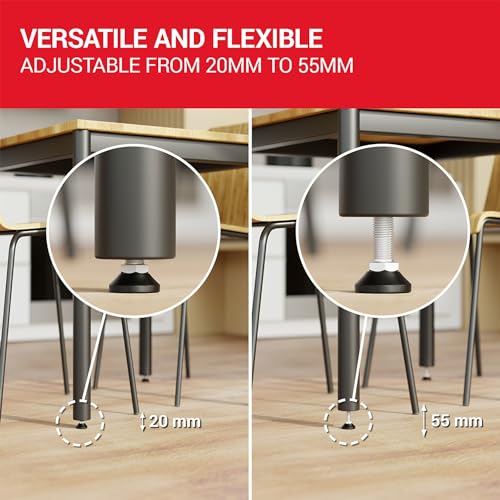 LouMaxx Adjustable Feet M8 x 45 mm – Set of 10 – Adjusting Screws ...