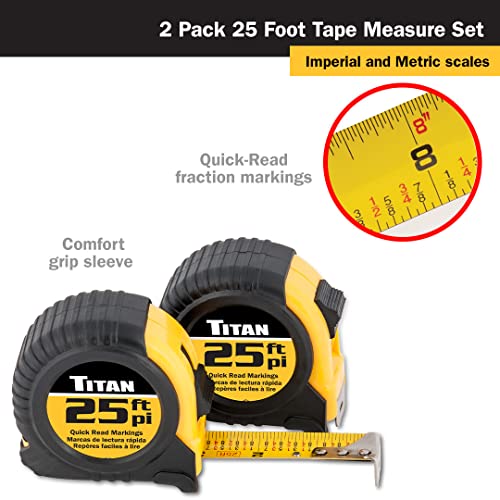 Snapklik.com : Titan 10901 25 Quick-Read Tape Measure
