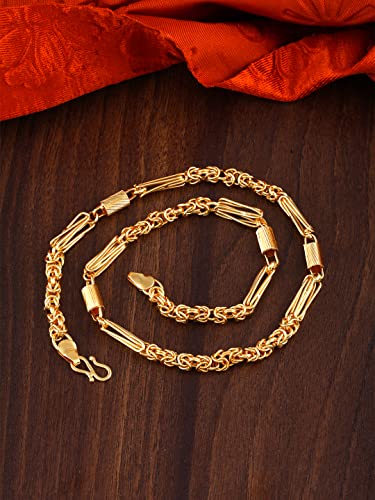 Buy MEENAZ Chain for Men Boys Husband gents boyfriend Stylish golden ...