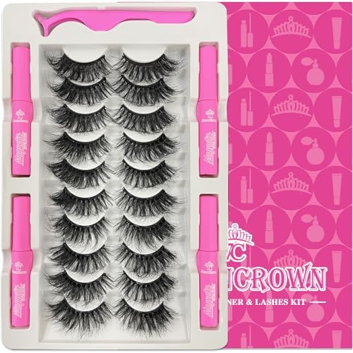 Amazon.com: 7C SevenCrown Magnetic Eyelashes with Eyeliner Kit 18-21MM ...