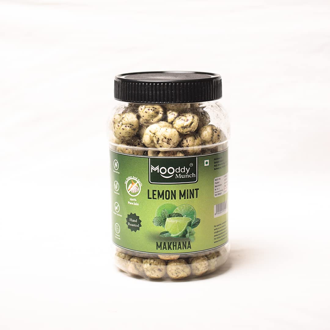 Mooddy Munch Lemon Mint Jain Flavour & Roasted Makhana (80g) Healthy ...