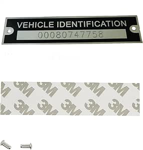 Amazon.com: Vehicle Identification Plate, Customized VIN ID Plate VIN ...