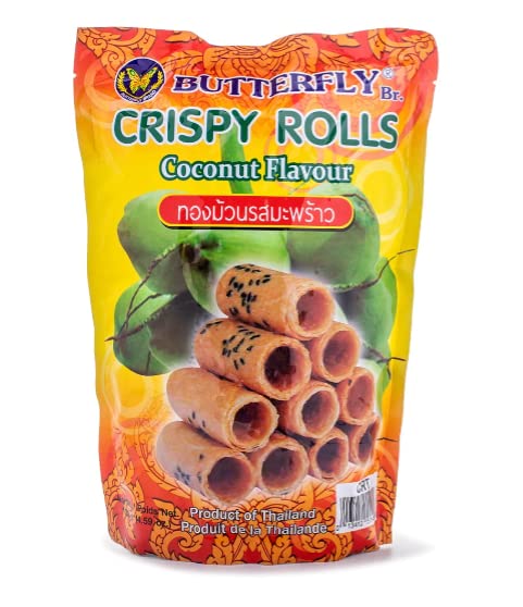 Amazon.com : Butterfly Crispy Rolls Coconut Flavor - 130 g / 4.59 oz ...